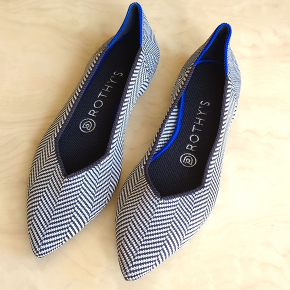 Rothy's | Shoes | Rothys Retired Herringbone Pointed Toe Flat Ballet ...